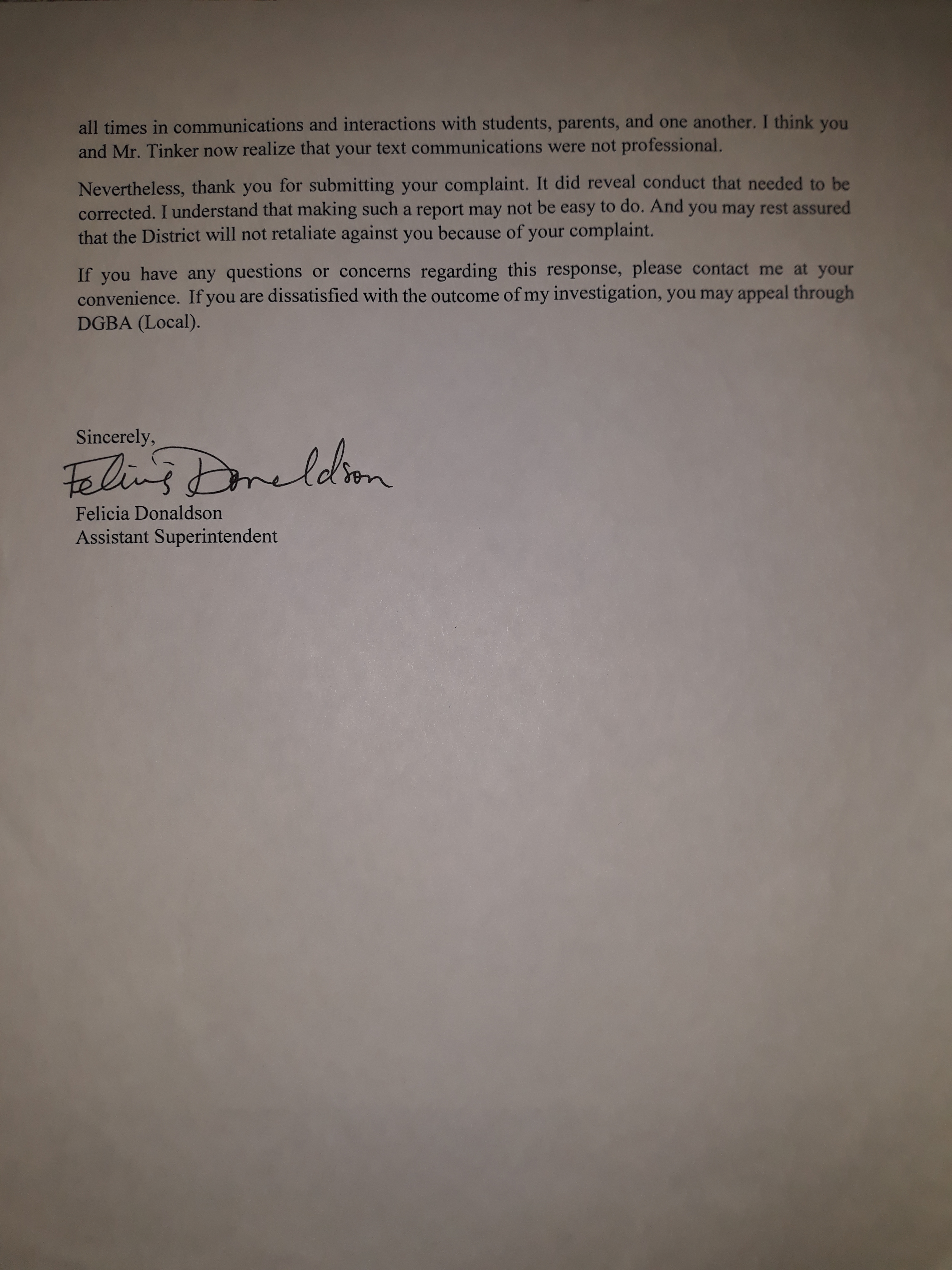 Title IX complaint and dismissal letter – Active Investigation into ...